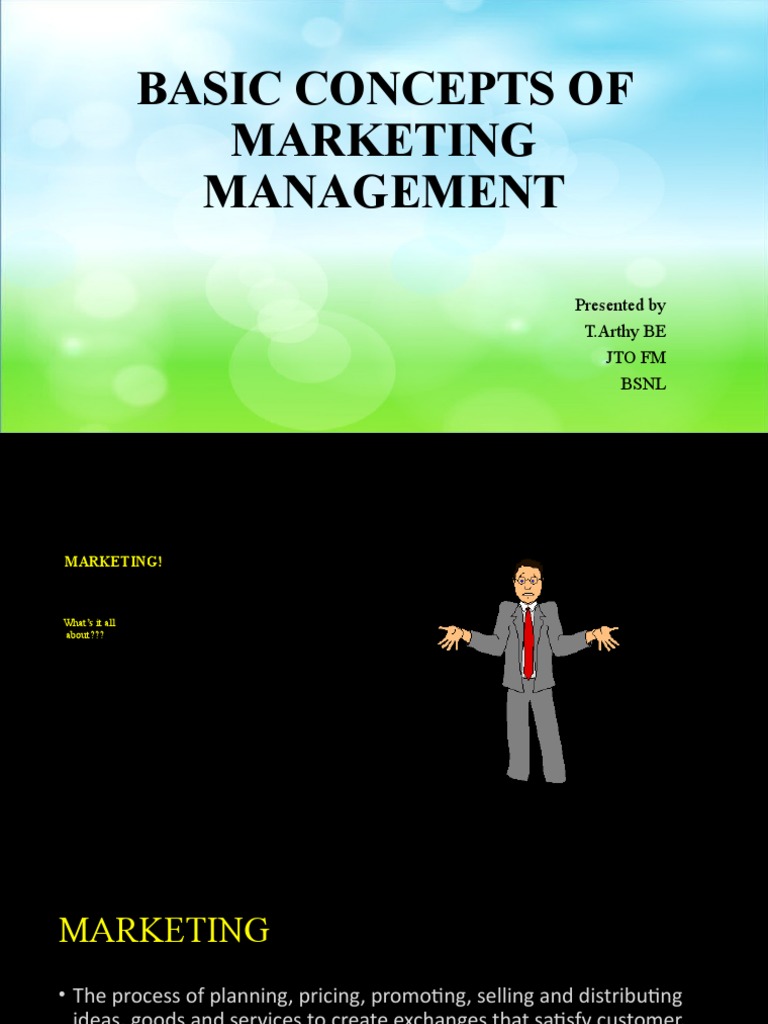Basic Concepts of Marketing Management | Download Free PDF | Pricing ...