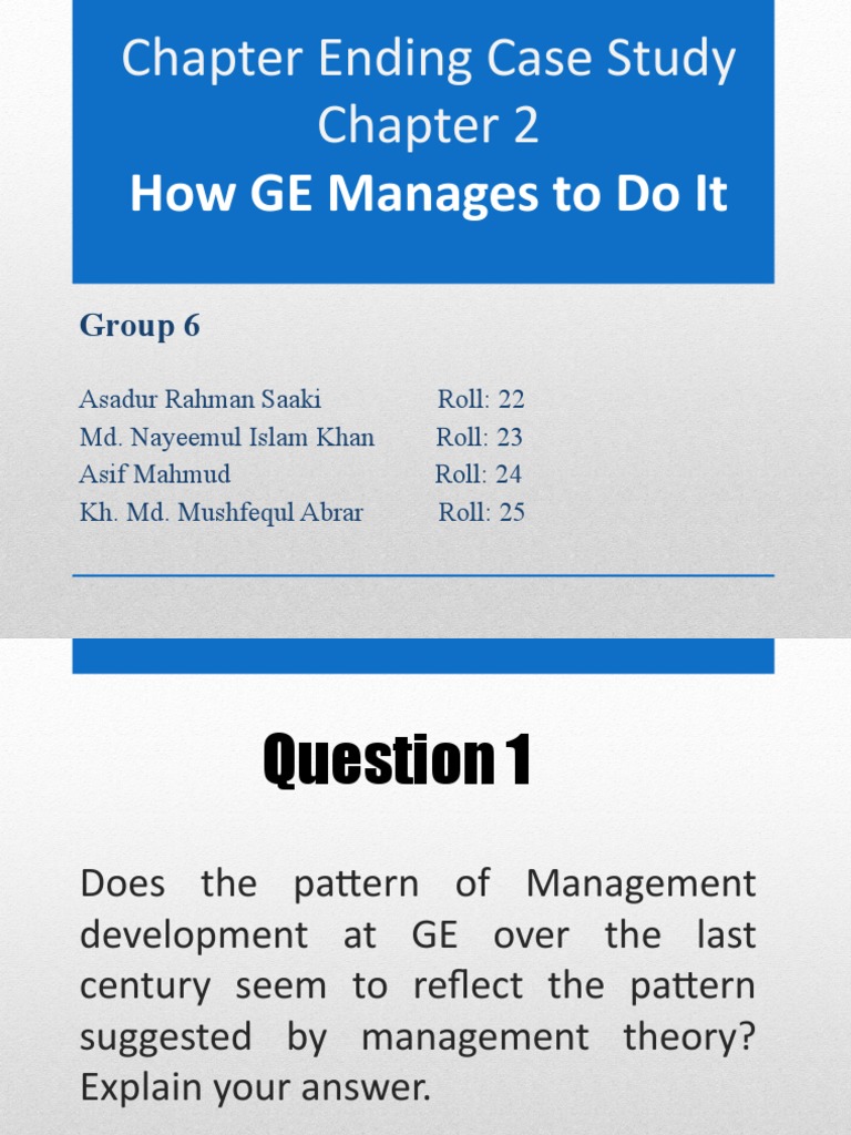 Chapter Ending Case Study: How GE Manages To Do It | Download Free PDF ...