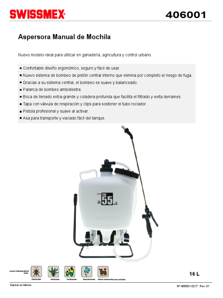 Aspersora Manual Swissmex | PDF | Bomba | Naturaleza
