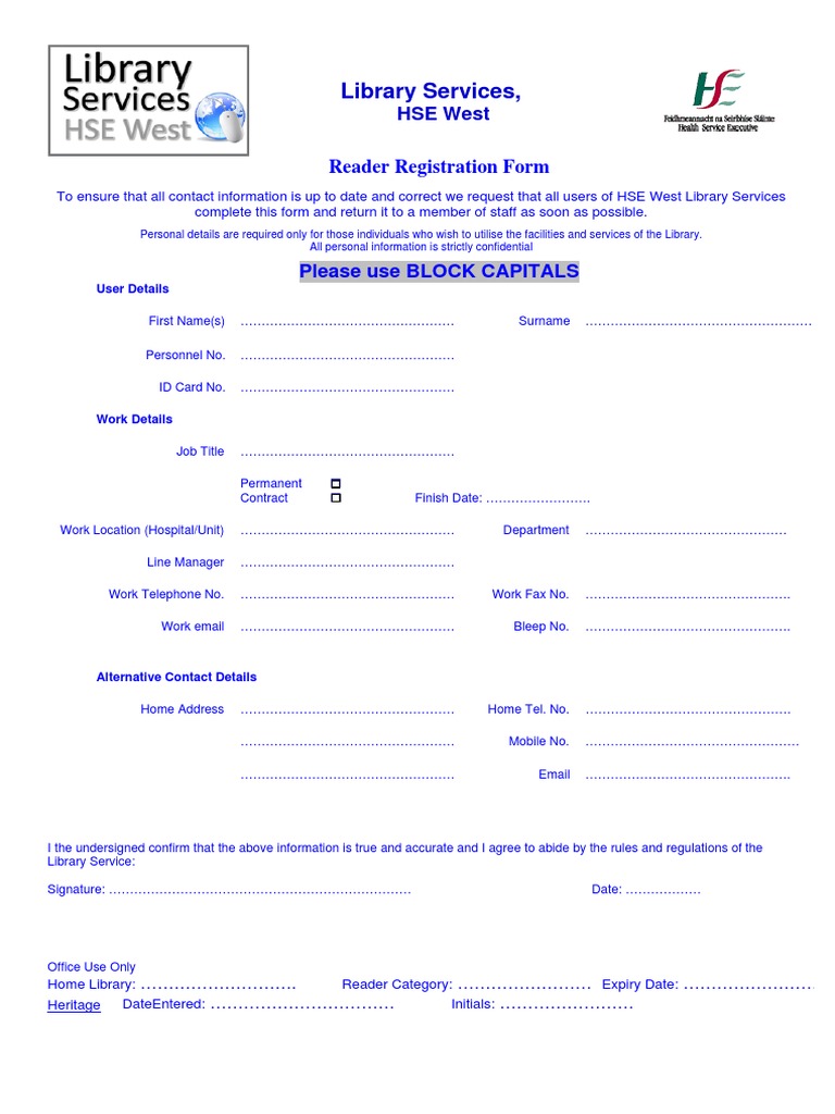 Reader Registration Form PDF | PDF | Books | Copyright
