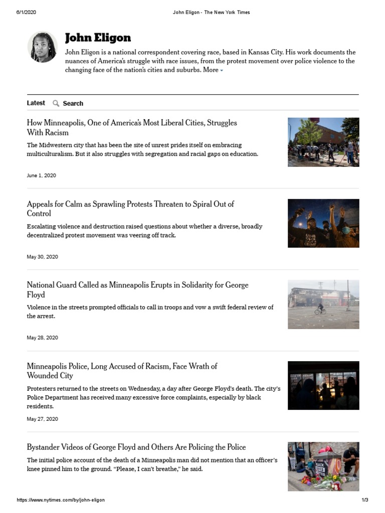 John Eligon - The New York Times | PDF | Police Brutality | Public Sphere