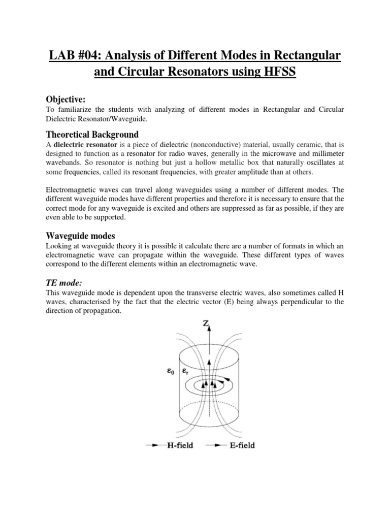 Analysis of TE, TM, and TEM Waveguide Modes in Rectangular and Circular ...