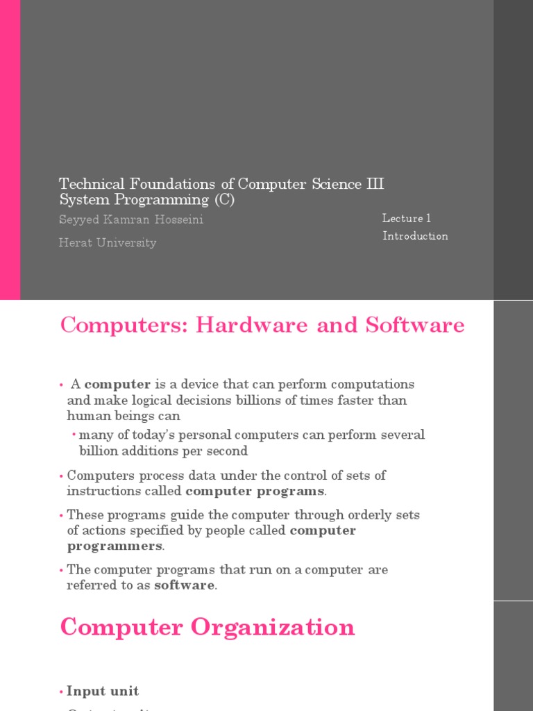 Technical Foundations of Computer Science III System Programming (C) | PDF | Computer Program ...