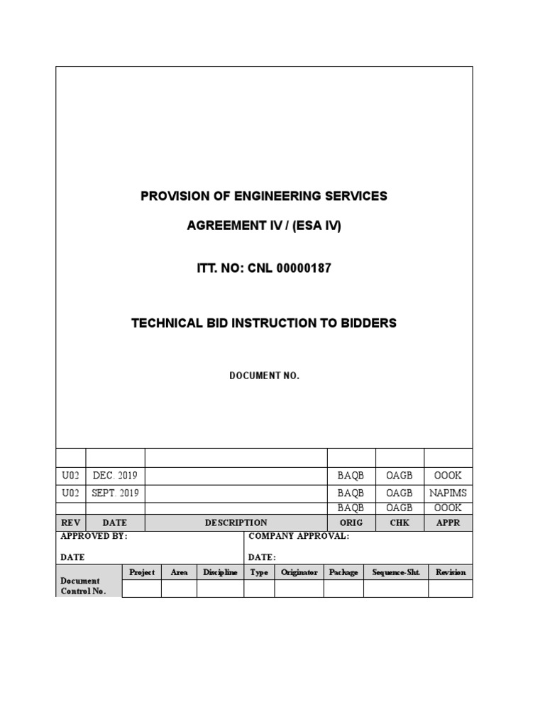 Technical Bid Instructions for CNL Tender | PDF | Joint Venture ...