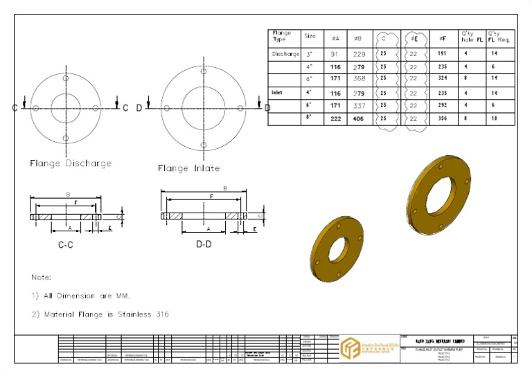 FLANGE WARMAN - SS316 - Rev.1 | PDF