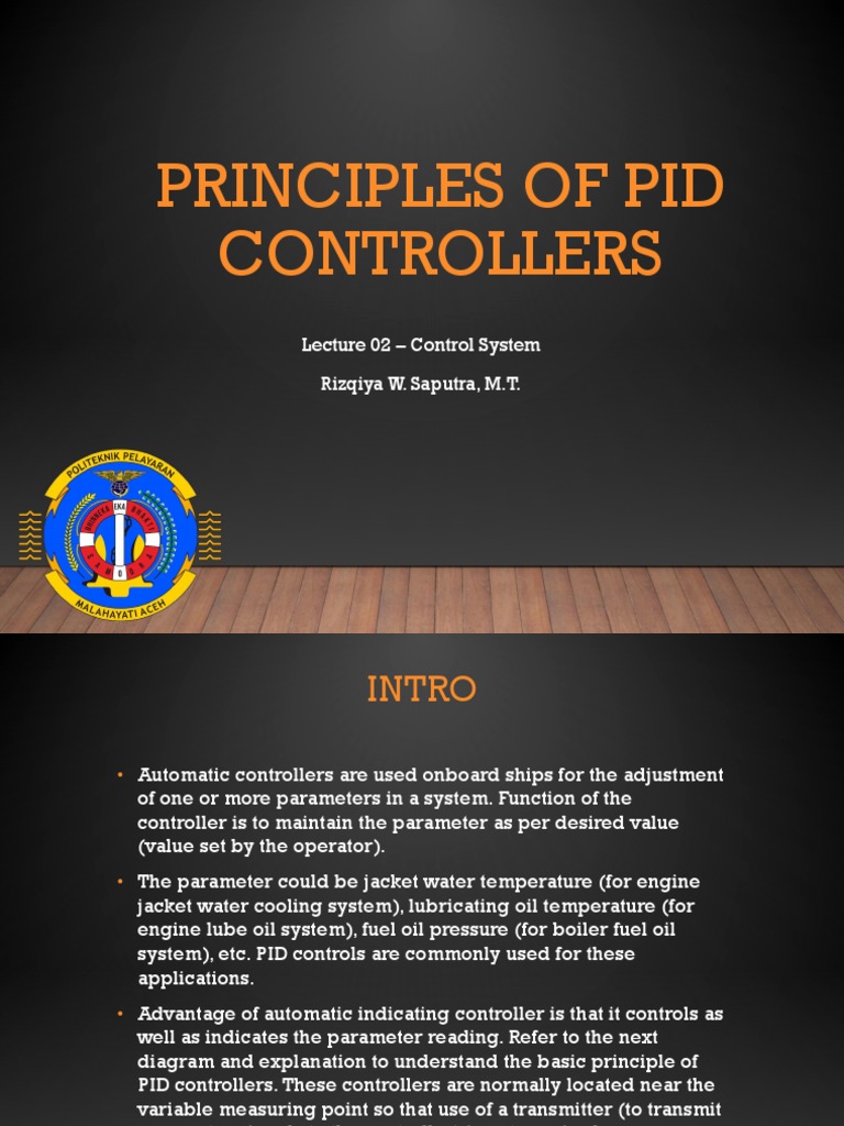 Lecture II - Principles of PID Controllers | PDF | Control Theory ...
