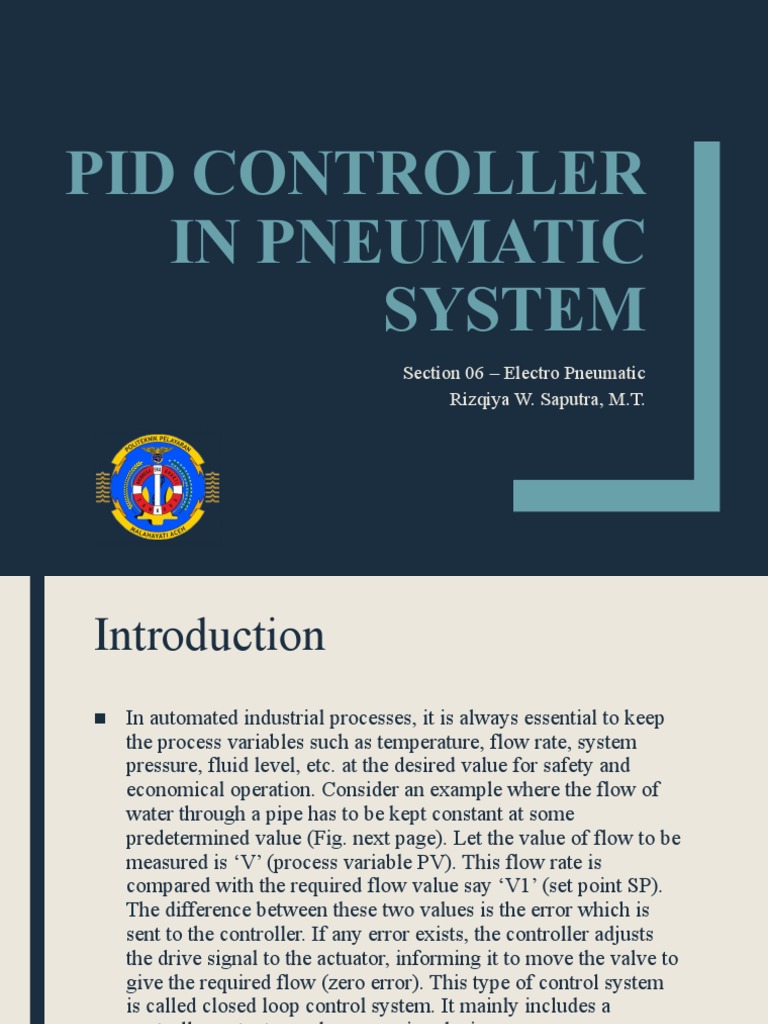 Lecture VI - PID Controller in Pneumatic System (Use Case) | PDF ...