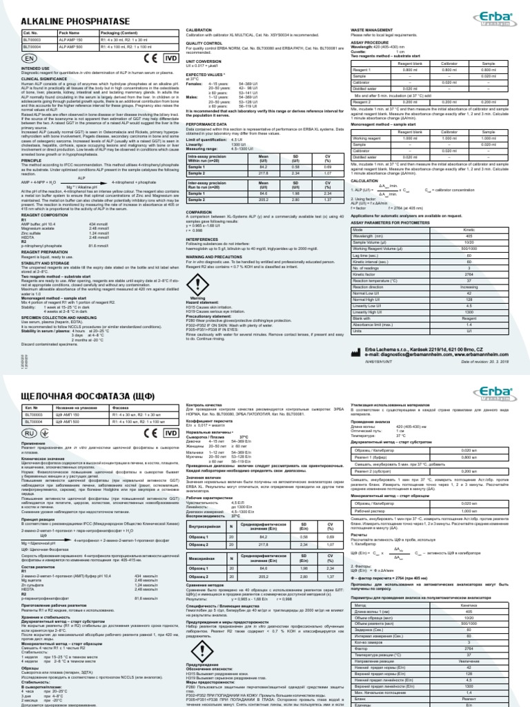 ALP AMP Test Procedure Overview | PDF | Magnesium | Medical Specialties