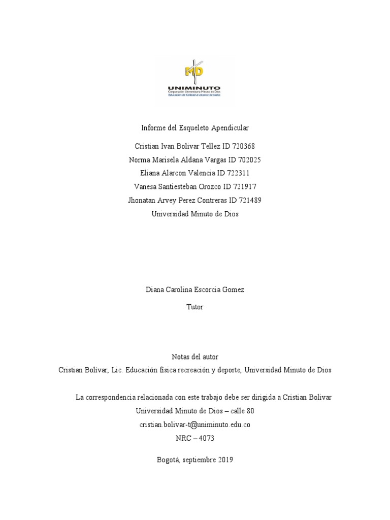Informe Completo Esqueleto Apendicular | PDF | Mano | Hombro