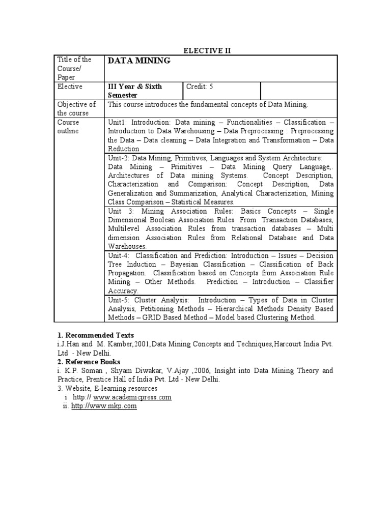 Data Mining TOC | Download Free PDF | Data Warehouse | Statistical Classification
