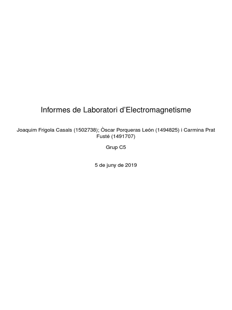 Informes de Pràctiques B5 (Nota - 9,3) PDF | PDF