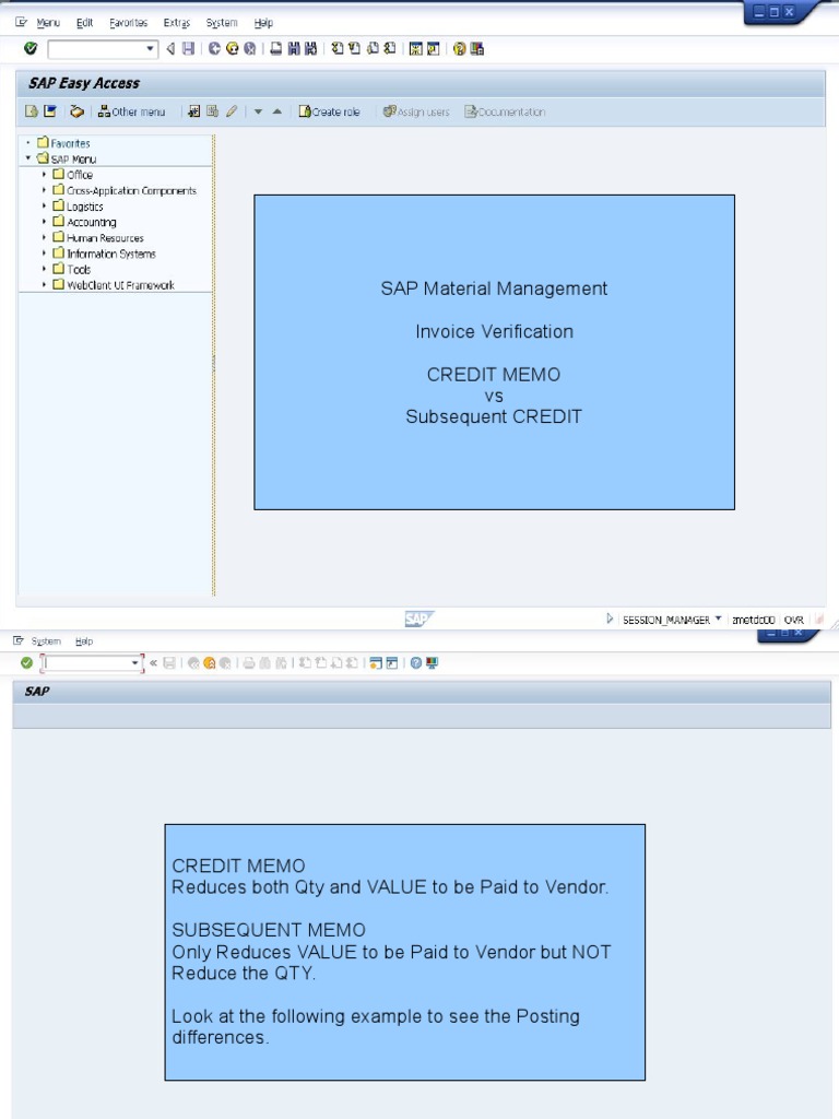 Credit Memo vs Subsequent Credit in SAP | PDF | Invoice | Debits And ...