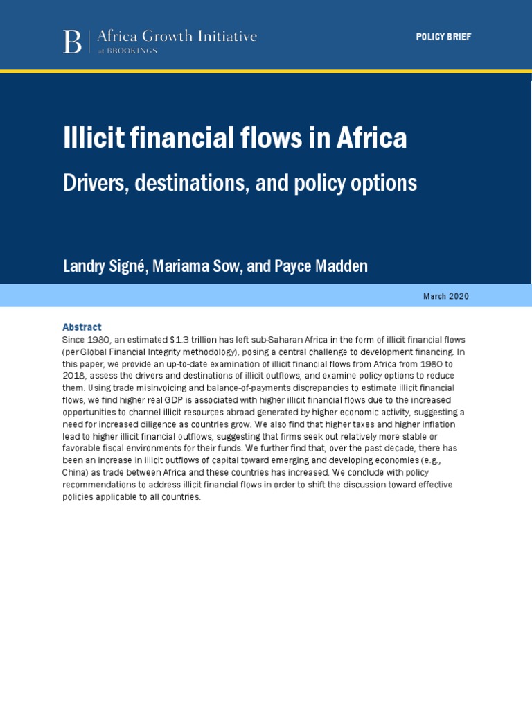Illicit Financial Flows in Africa: Analysis and Solutions | PDF ...