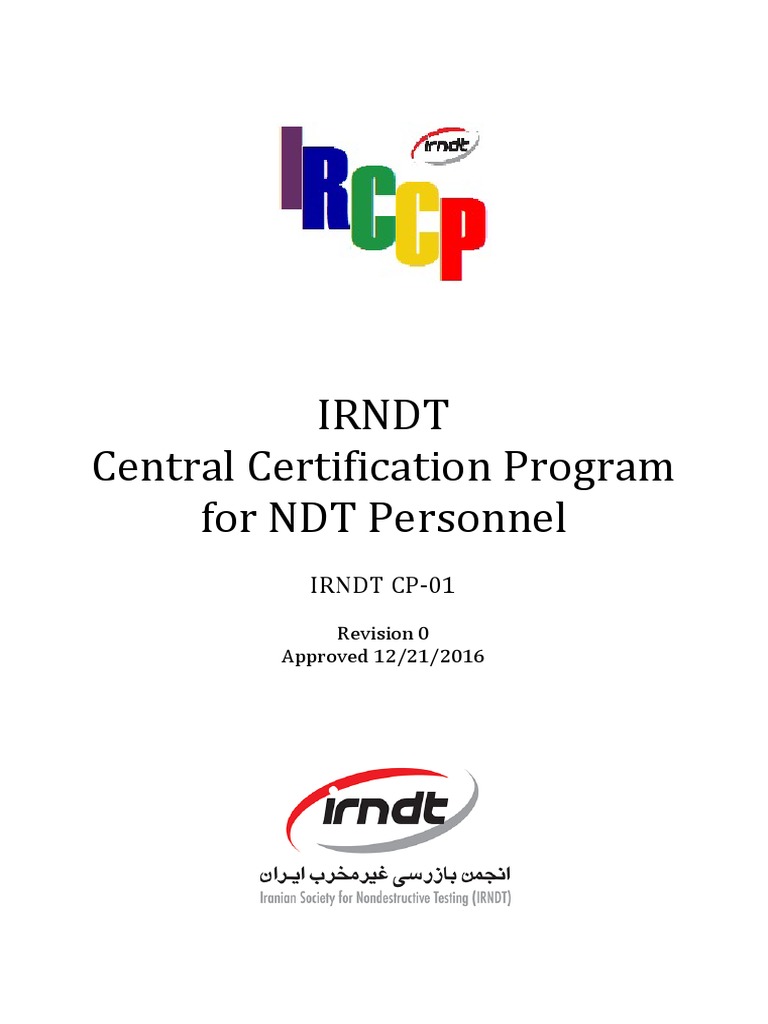 Irndt Central Certification Program For NDT Personnel | Download Free ...