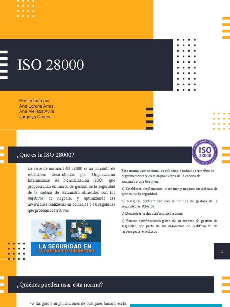 Iso 28000 | PDF | Organización internacional para la estandarización ...