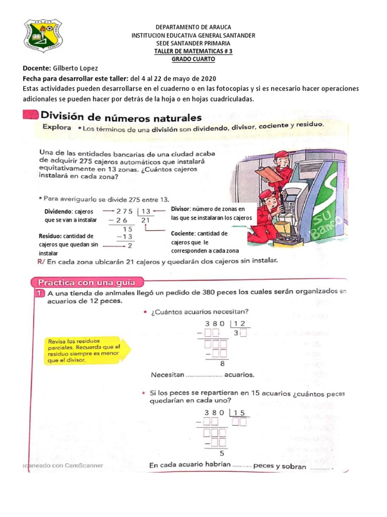 Matematicas Grado Cuarto. | PDF