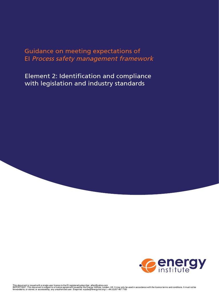 Guidance On Meeting Expectations of EI Process Safety Management ...