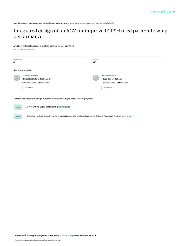 Integrated Design of An AGV For Improved GPS-based Path-Following ...