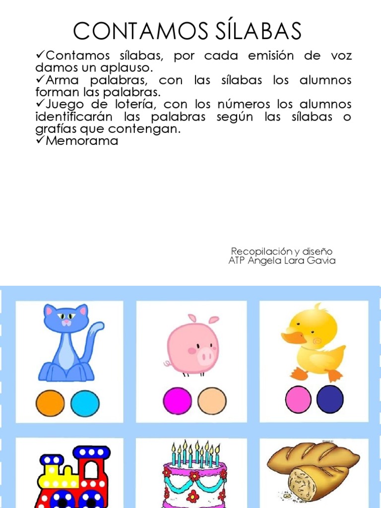 Contando sílabas y formando palabras | PDF