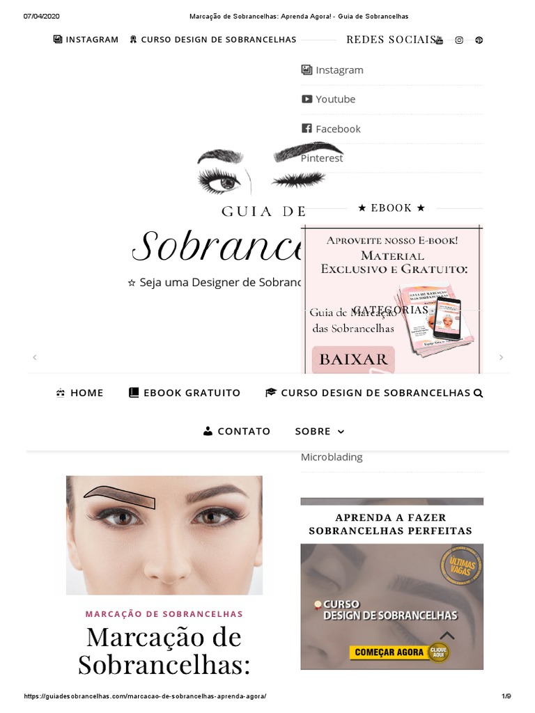 Marcação De Sobrancelhas Aprenda Agora Guia De Sobrancelhas