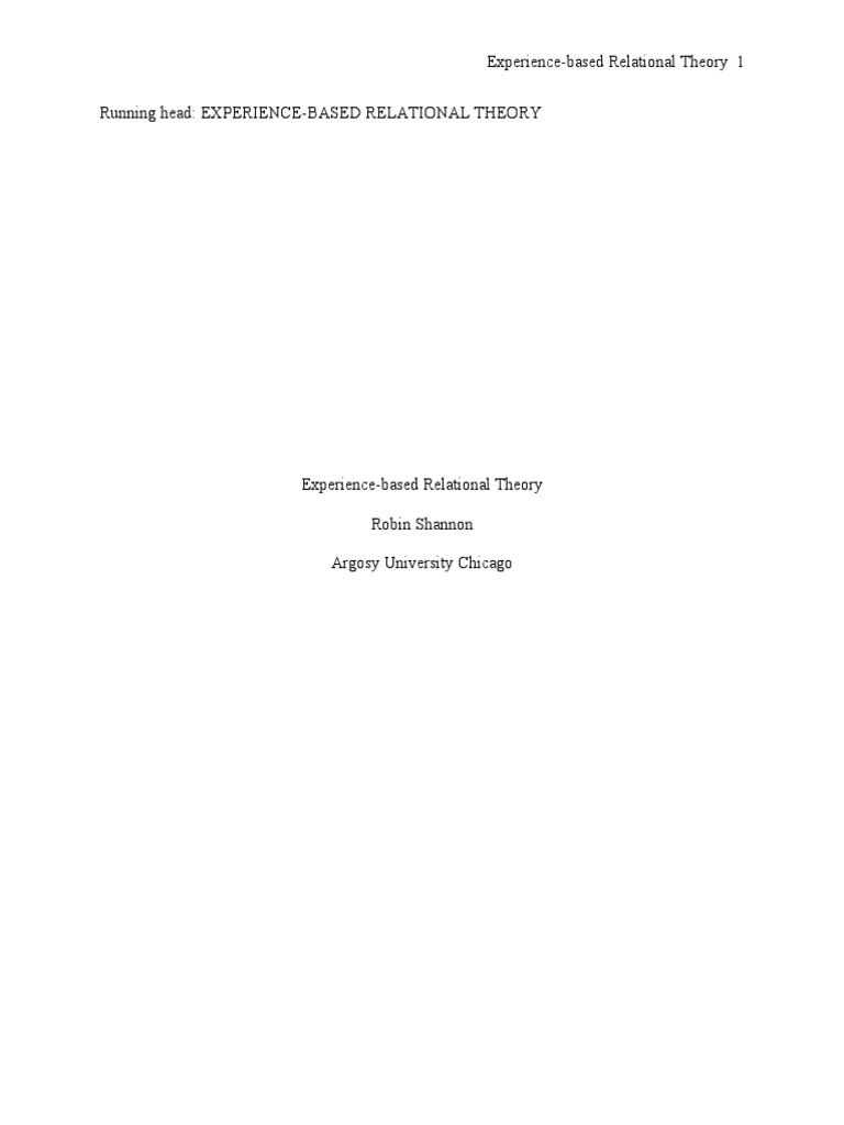Experience-Based Relational Theory 1 Running Head: Experience-Based ...
