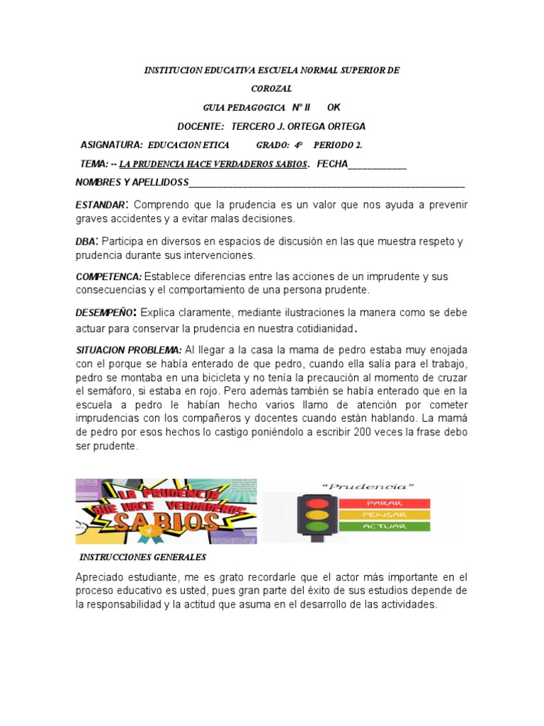 E2 - 4° - Etica - Tercero | PDF | Prudencia | Religión y creencia