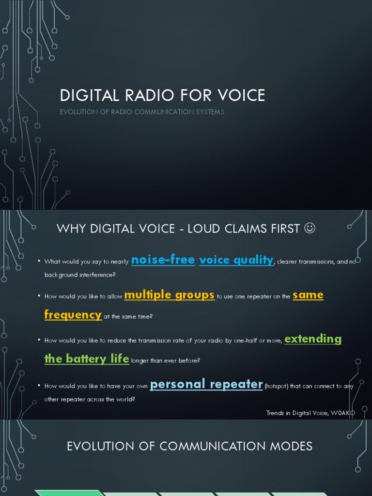 Digital Radio For Voice: Evolution of Radio Communication Systems | PDF ...