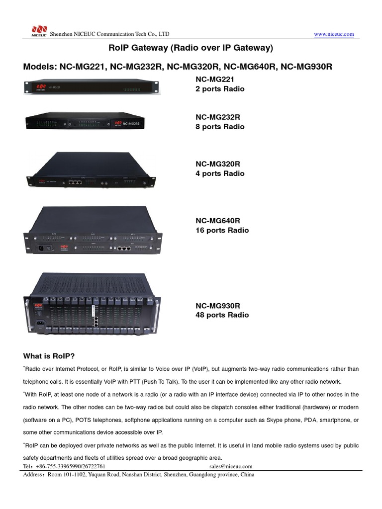 RoIP Gateway Connect Radios IP Networks | PDF | Network Protocols ...