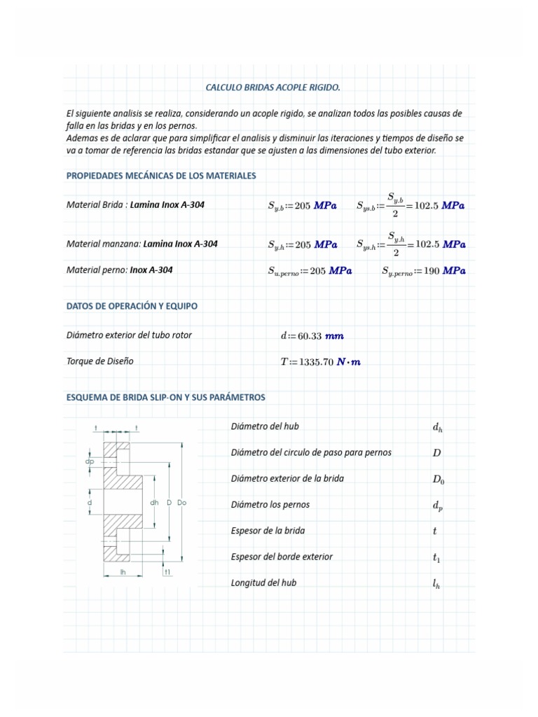 Diseño Brida Acople Rigido | PDF | Esfuerzo de torsión | Fuerza