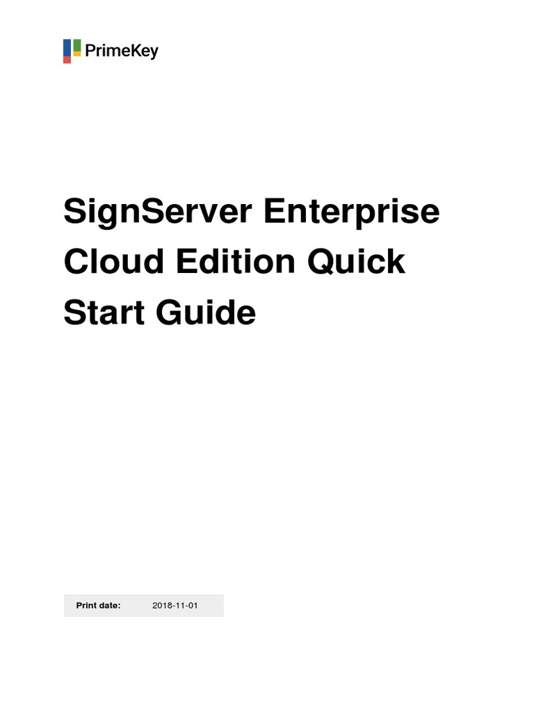 Signserver Enterprise Cloud Edition Quick Start Guide: Print Date | PDF ...