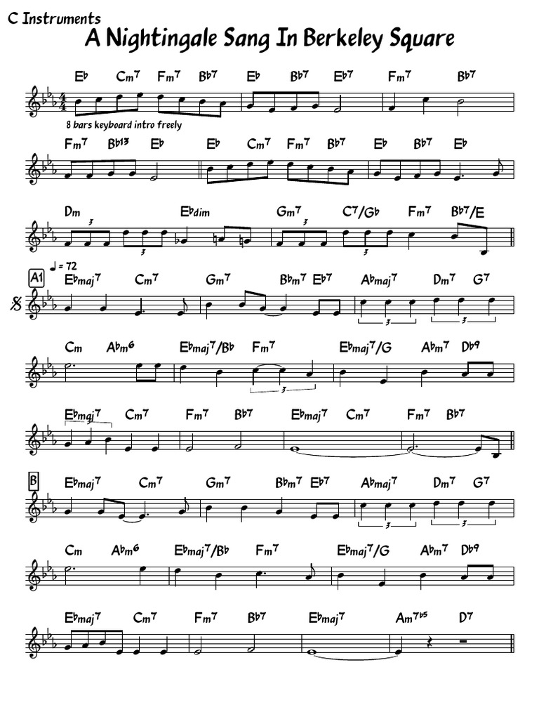 A Nightingale Sang in Berkeley Square - C Instruments | PDF | Elements ...
