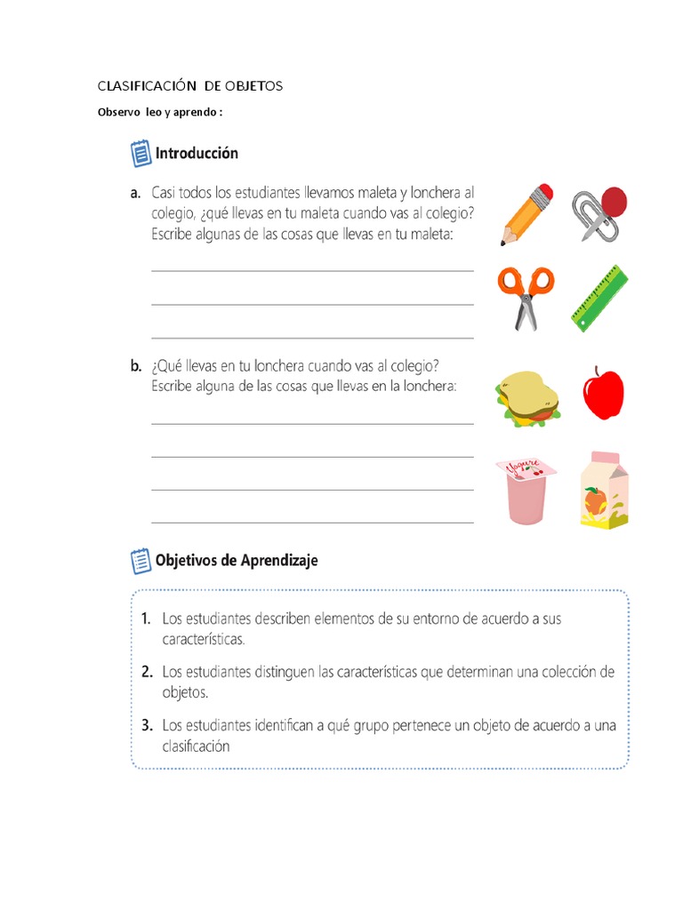 Clasificación de Objetos | PDF