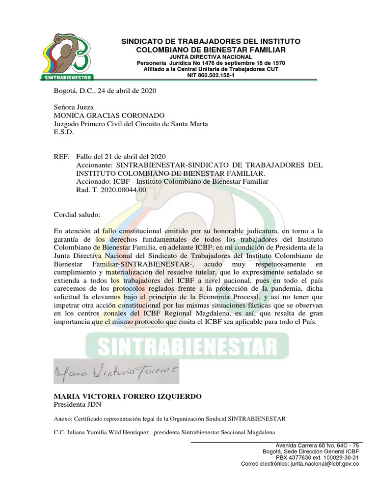 Memorial Juzgado Primero Civil Del Circuitio de Santa Marta | PDF