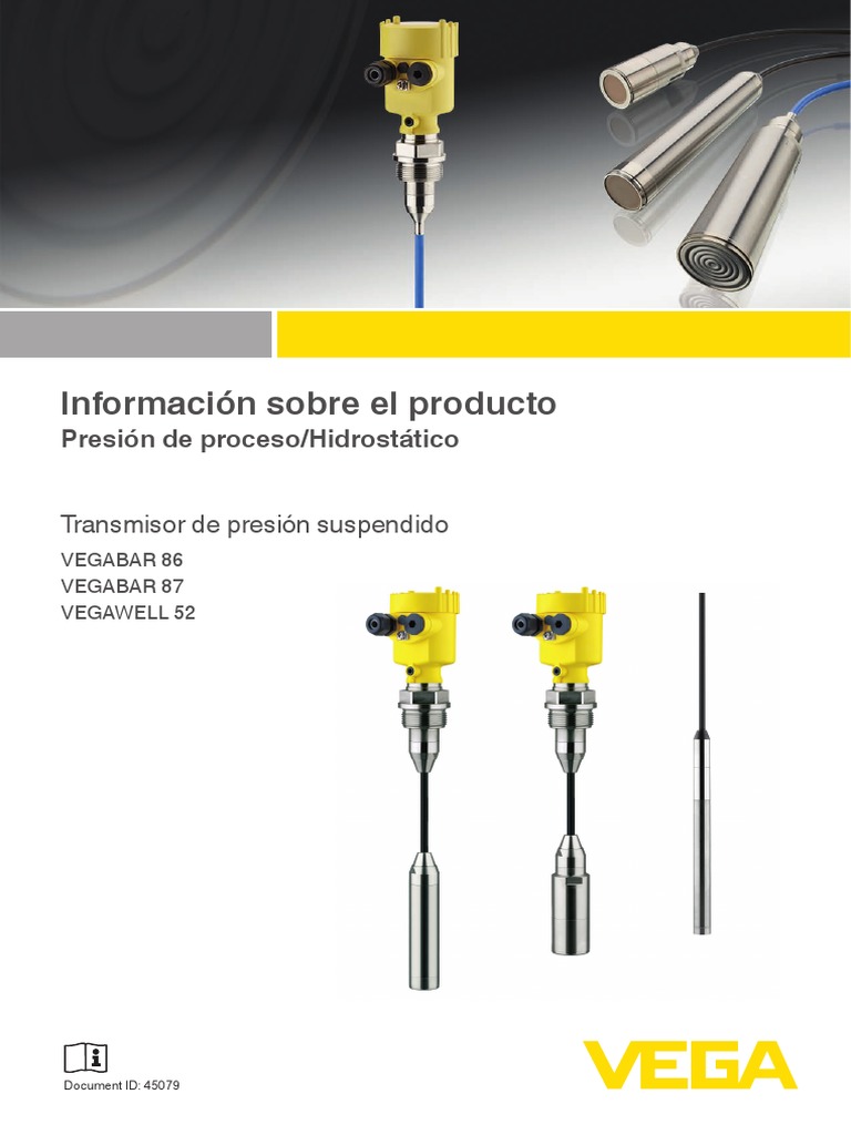 ES VEGABAR 86 87 VEGAWELL 52 Presión de Proceso Hidrostático | PDF ...