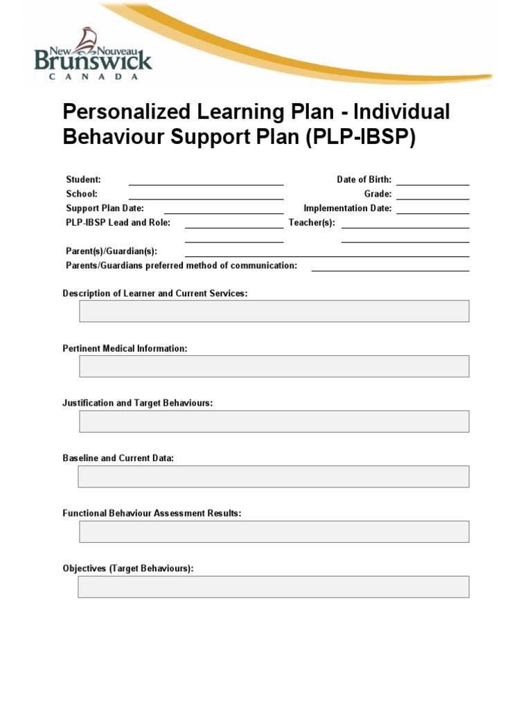 Individual Behaviour Support Plan | PDF | Inclusion (Education) | Teachers