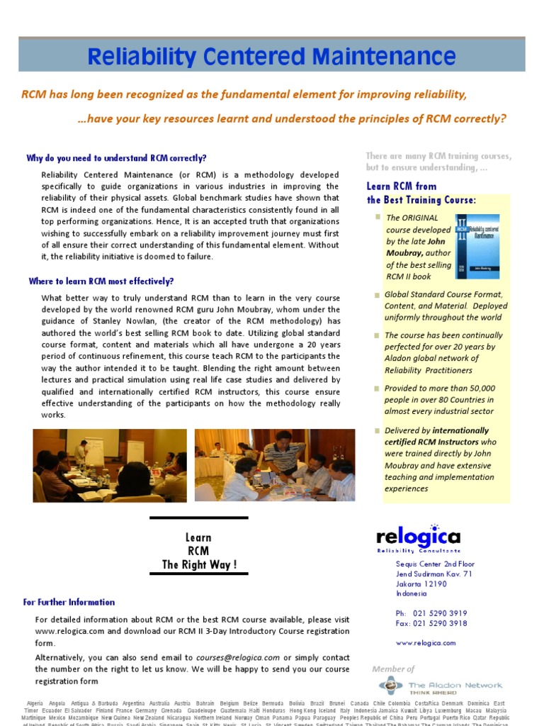 Best RCM Course Brochure v2.6 | PDF | Reliability Engineering
