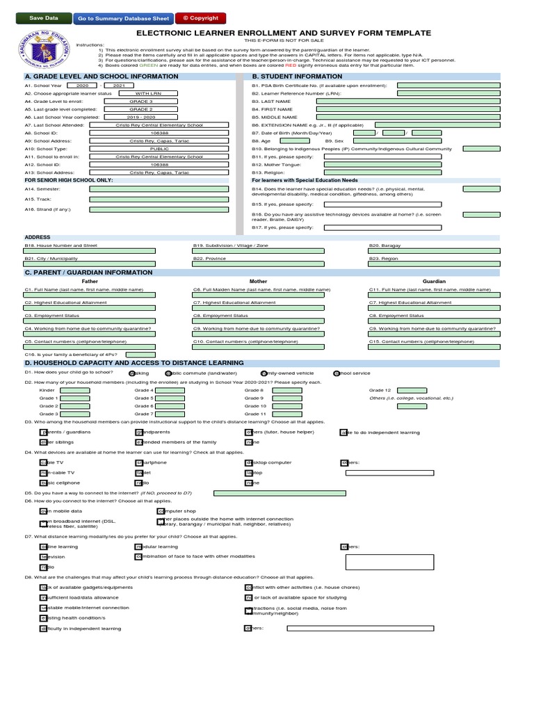 Electronic LESF Consolidation Template - Final PDF | PDF | Internet ...