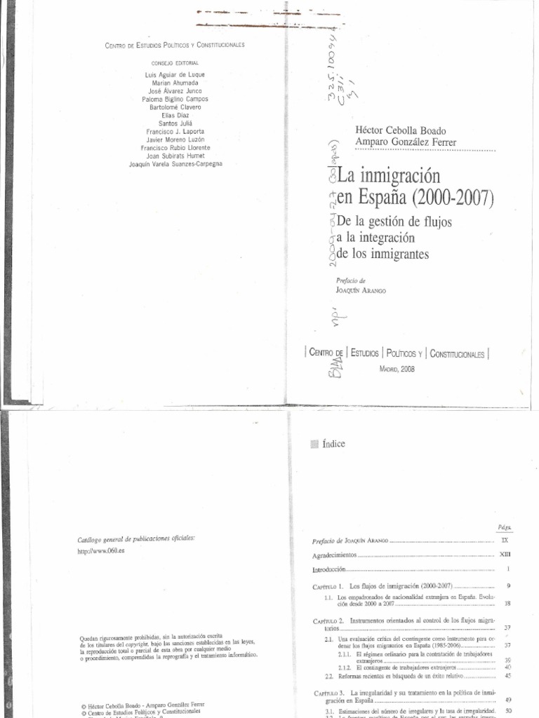 La Inmigracion en Espana - 2000 2007 | PDF