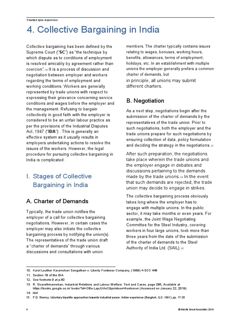 Collective Bargaining in India: B. Negotiation | PDF | Collective ...