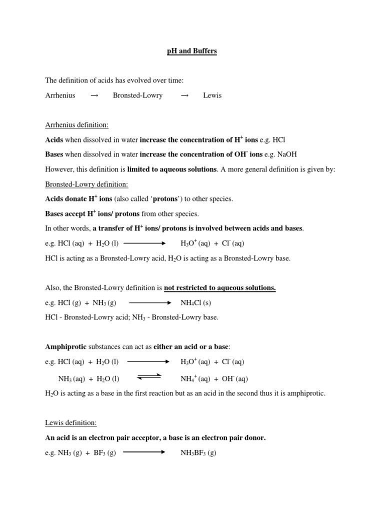 PH and Buffers | PDF | Acid | Buffer Solution