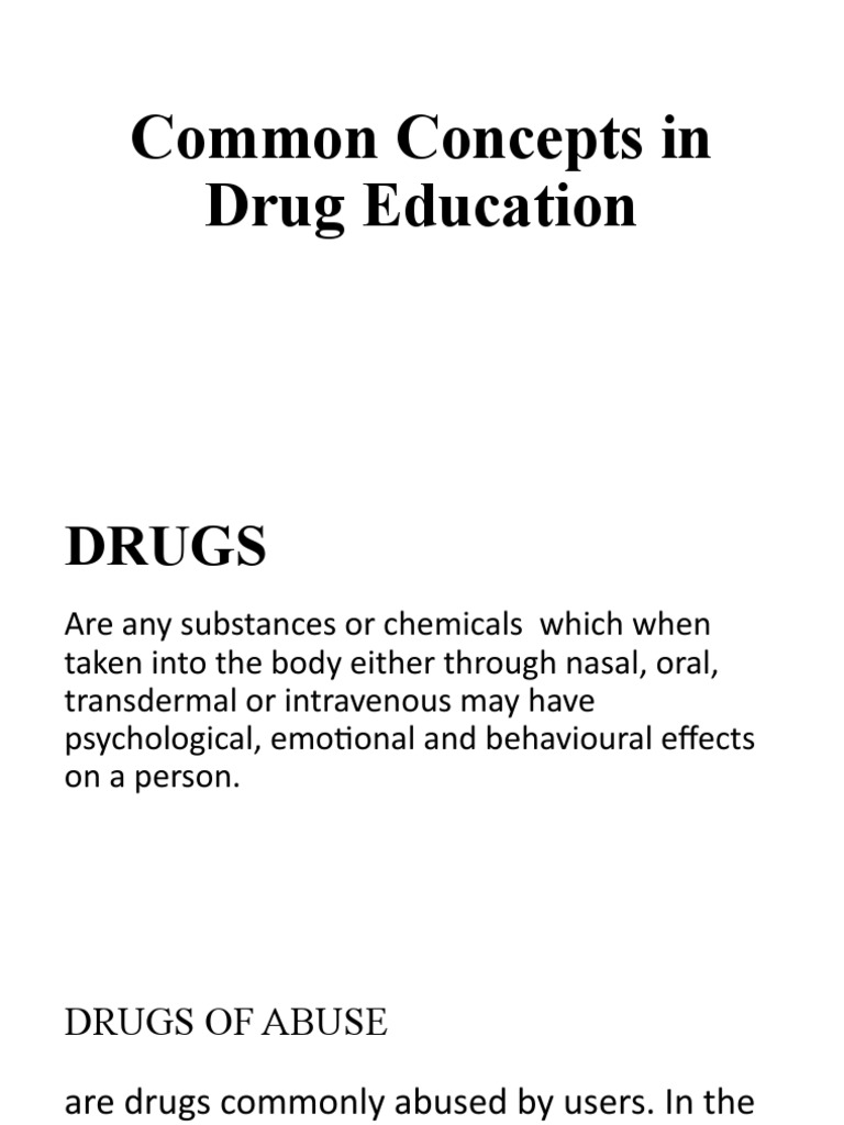 Common Concepts in Drug Education | PDF