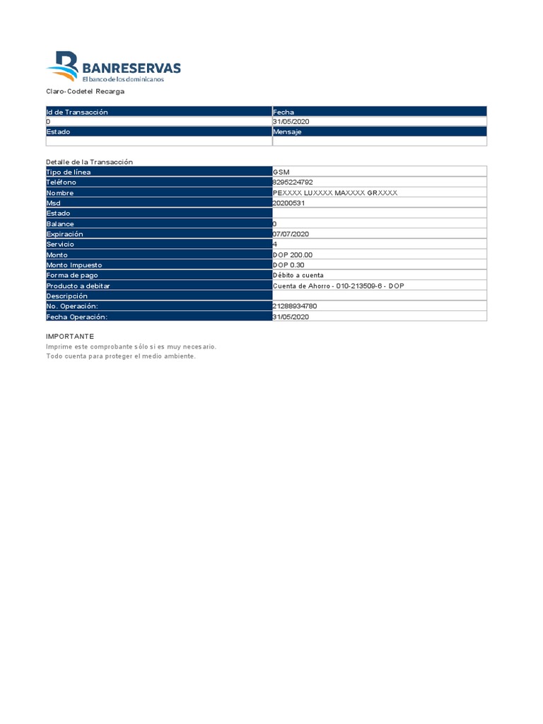 Claro-Codetel Recarga | PDF
