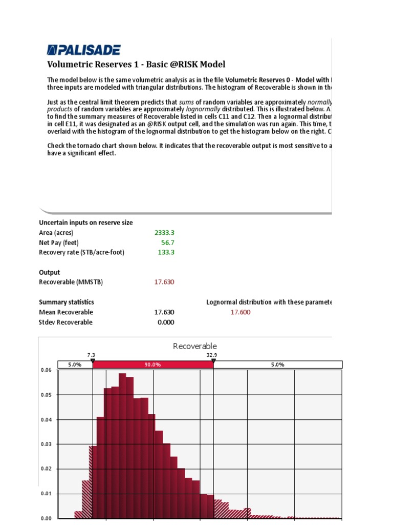 Volumetric Reserves 1 - Basic @RISK Model | PDF | Spearman's Rank ...