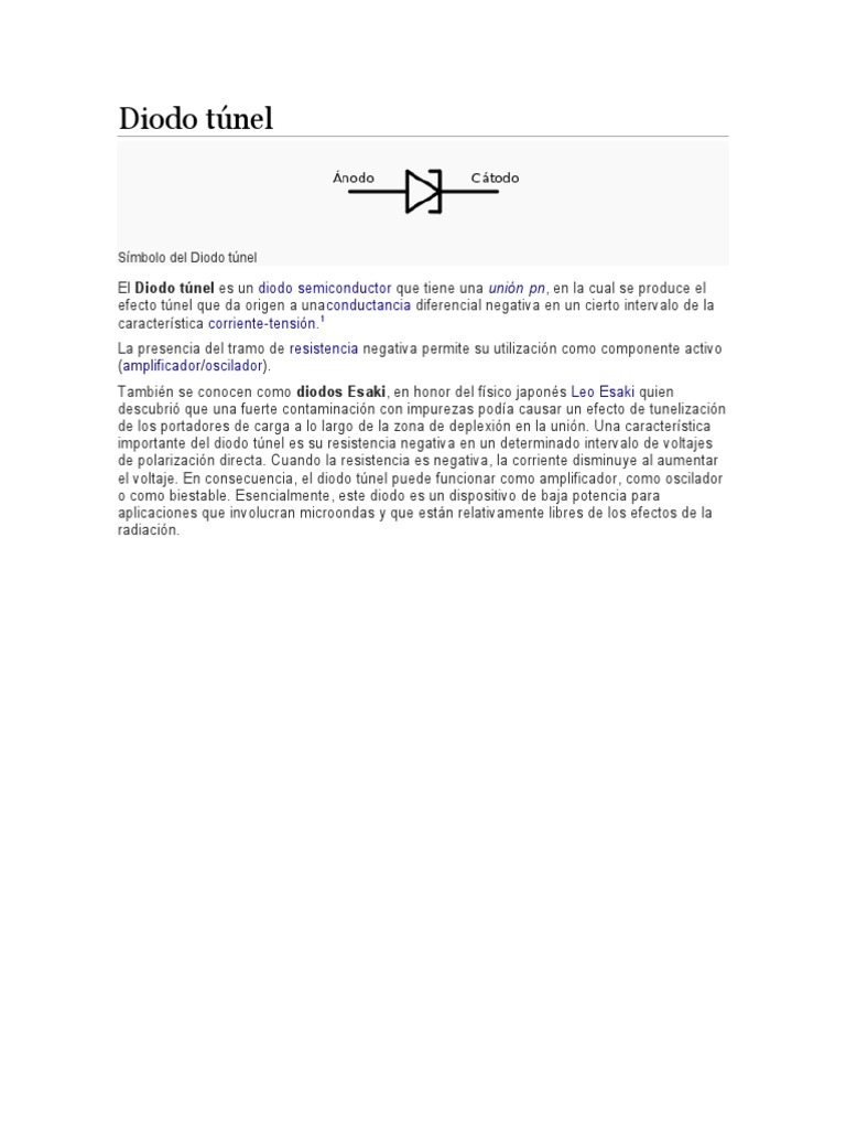 Diodo Tunel | PDF