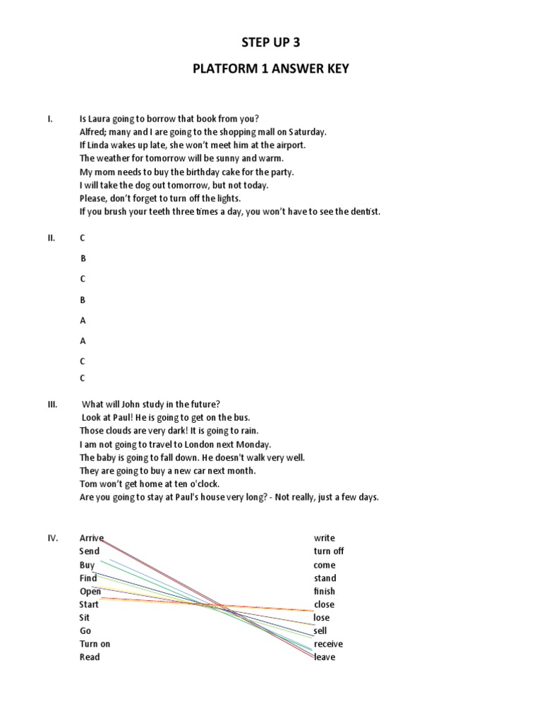 Step Up 3 Answer Key Guide | PDF