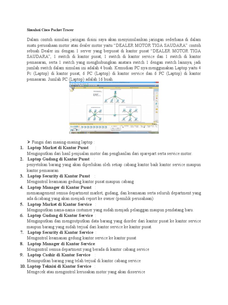 Simulasi Cisco Packet Tracer | PDF