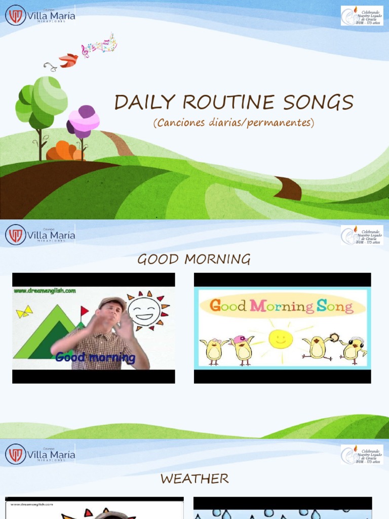 Daily Routine Songs | PDF