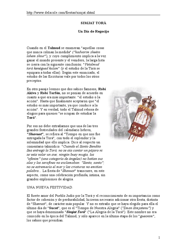 01 Simjat Torá | PDF | Sucot | Tora