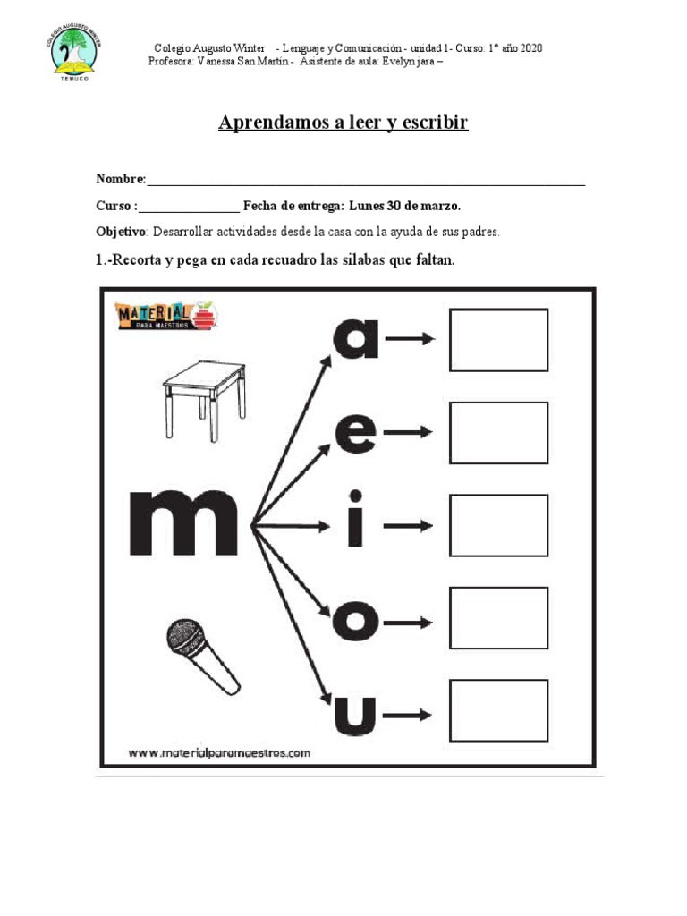 Aprendamos A Leer y Escribir M | PDF