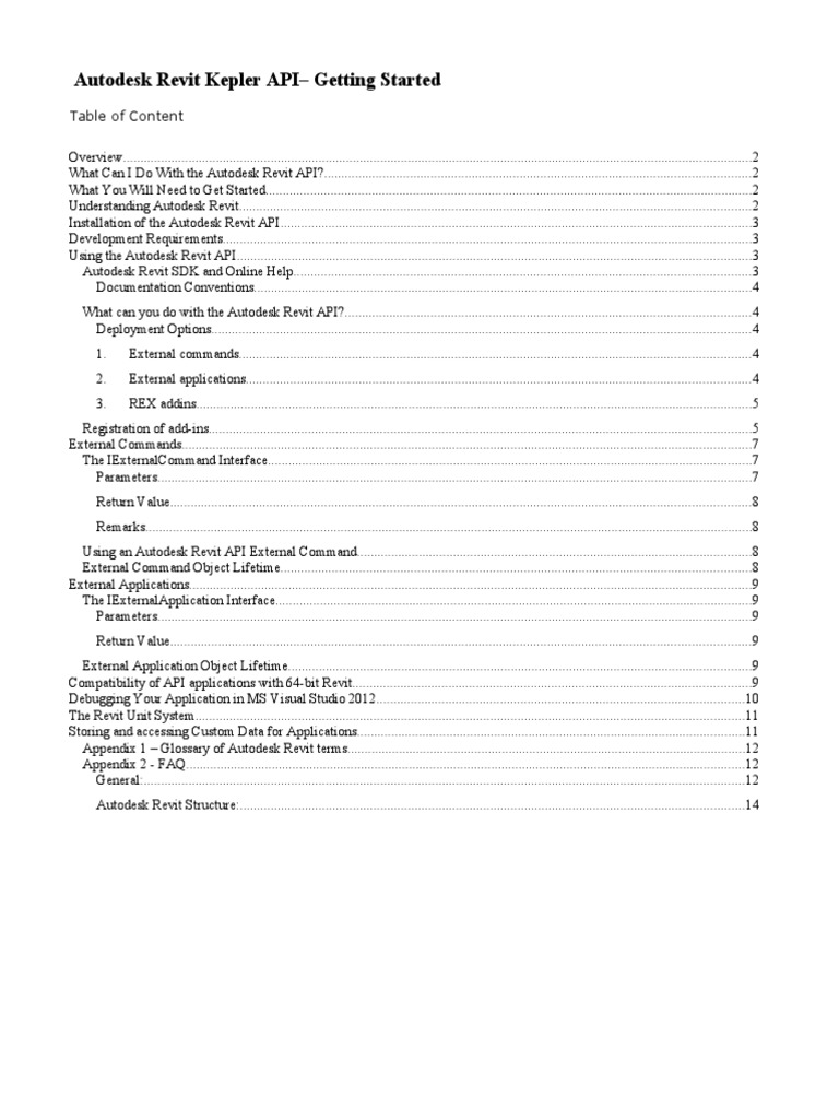 Getting Started With The Revit API | PDF | Autodesk Revit | Microsoft Visual Studio